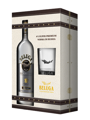 Beluga Noble Limited Edition Vodka 0,7 l gift pack, glass